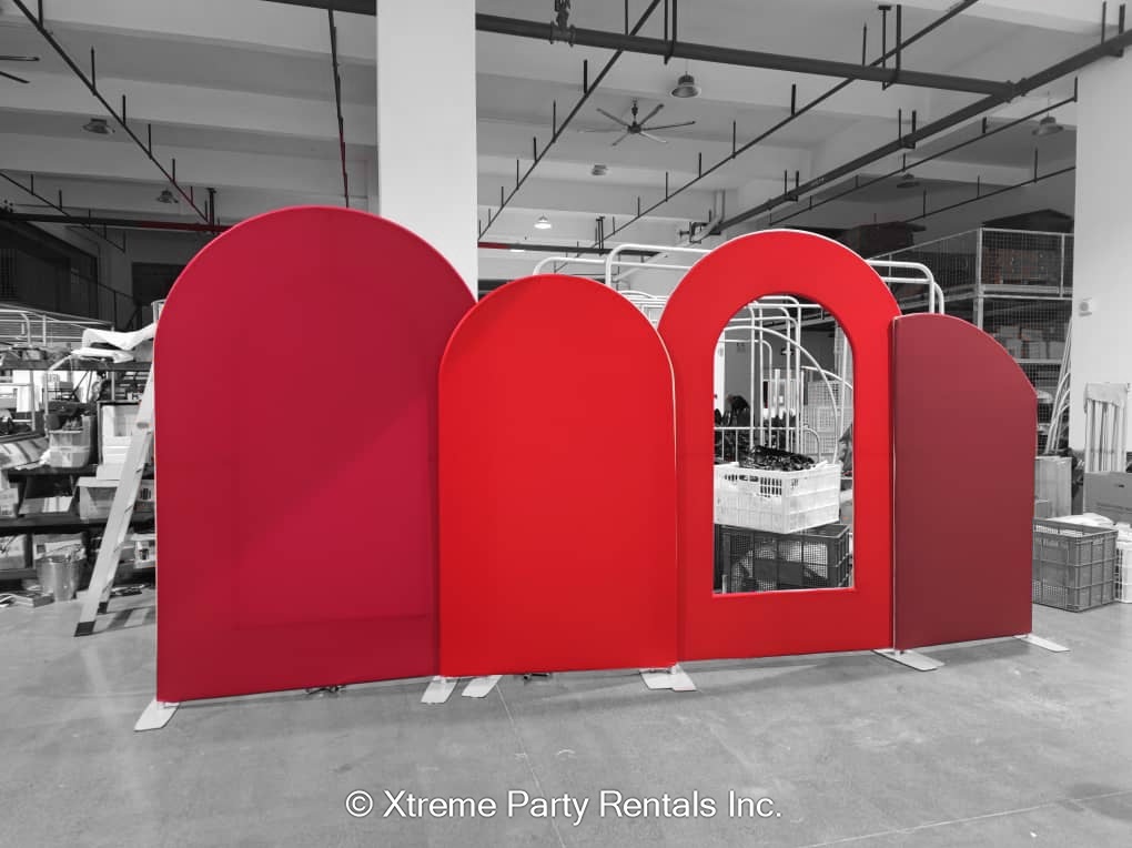 3ft x 6ft Arch Angle Backdrop - Burgandy - Bouncy Castle & Party ...