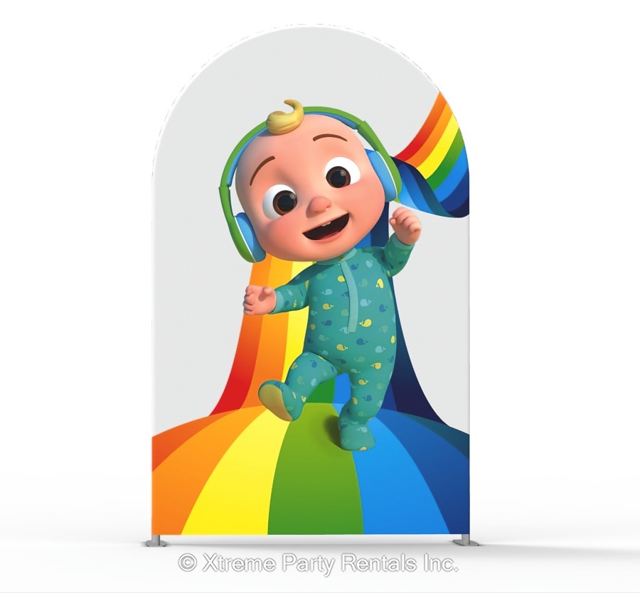 4ft x 6.5ft Arch Backdrop - Cocomelon - Bouncy Castle & Party Rentals ...