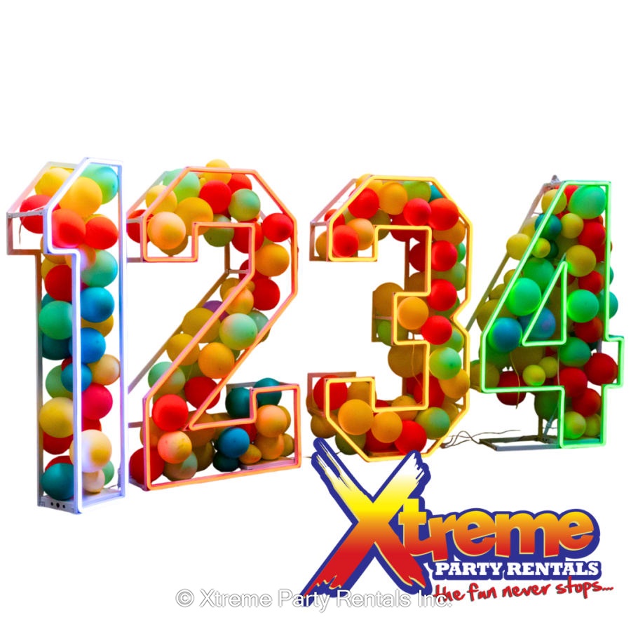 RGB Neon Frame Numbers - 1 - Bouncy Castle & Party Rentals in ...