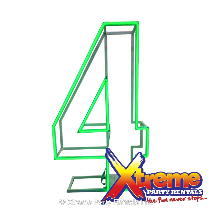 RGB Neon Frame Numbers - 4 - Bouncy Castle & Party Rentals in ...