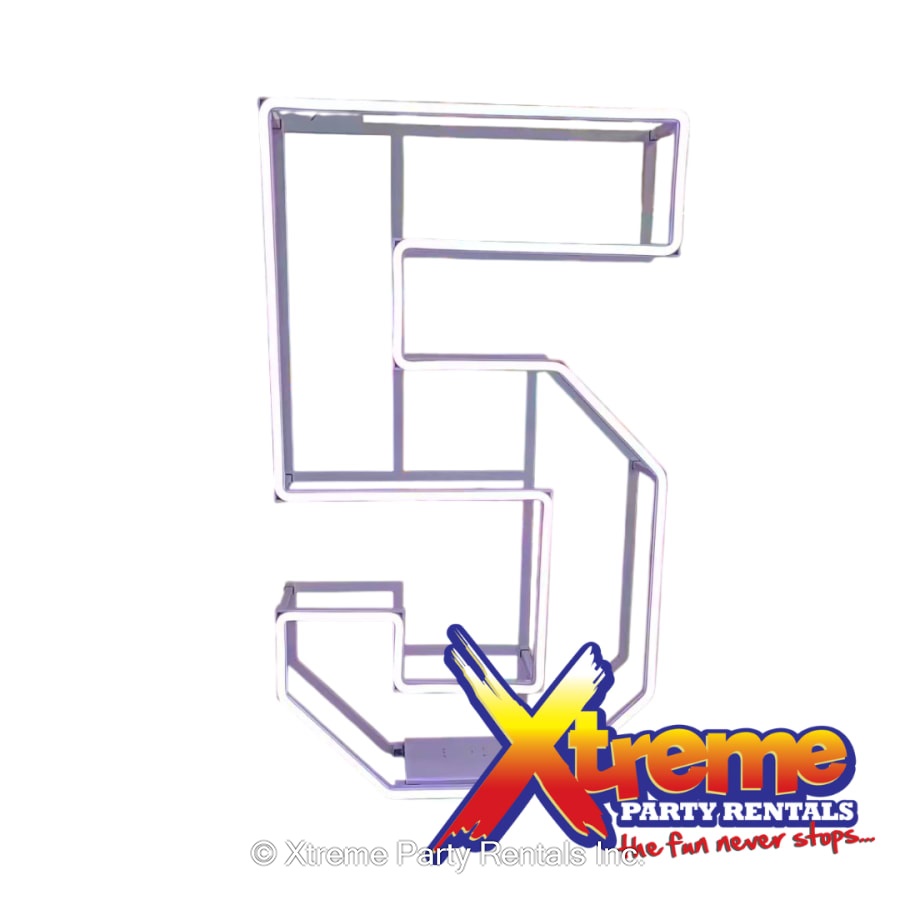 RGB Neon Frame Numbers - 5 - Bouncy Castle & Party Rentals in ...