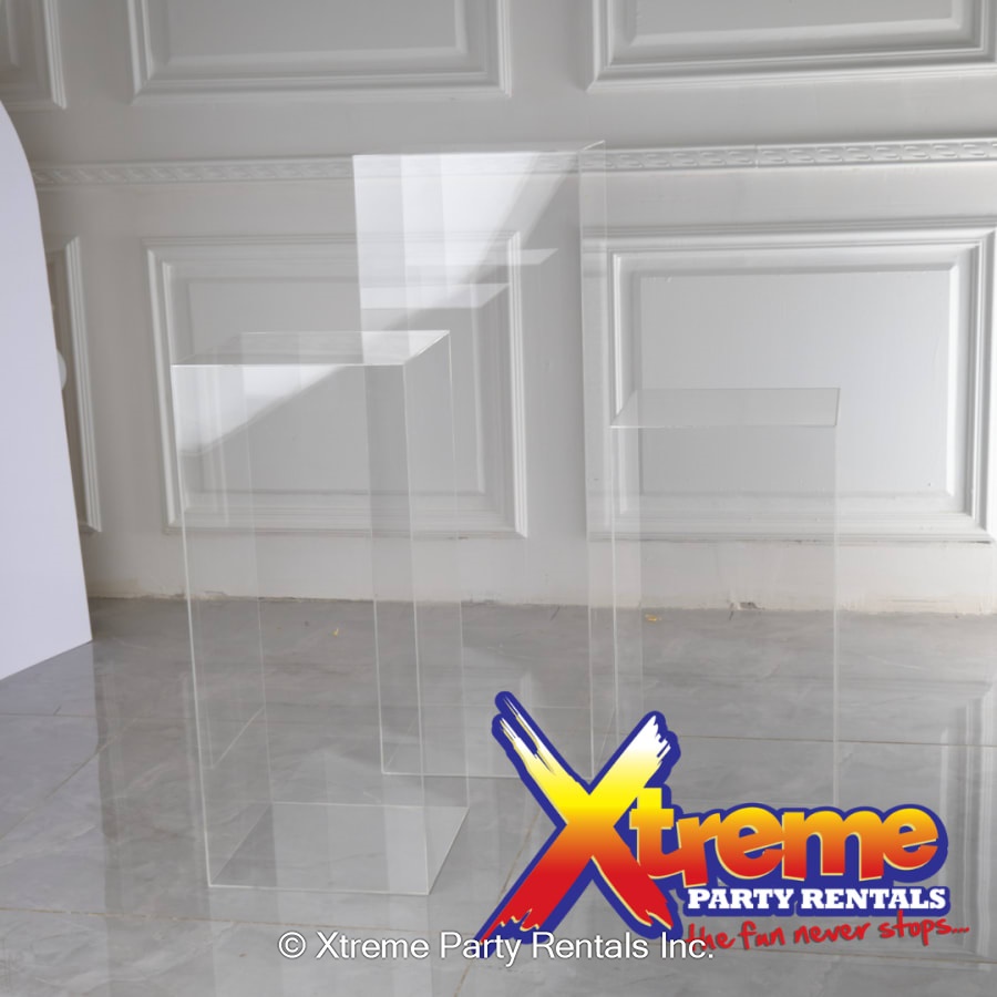 Square Clear Acrylic Plinth - A - Bouncy Castle & Party Rentals in ...