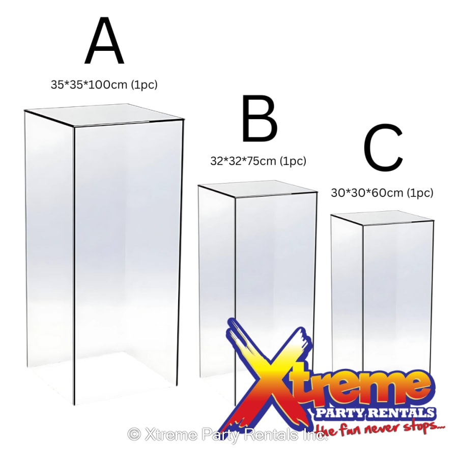Square Clear Acrylic Plinth - B - Bouncy Castle & Party Rentals in ...